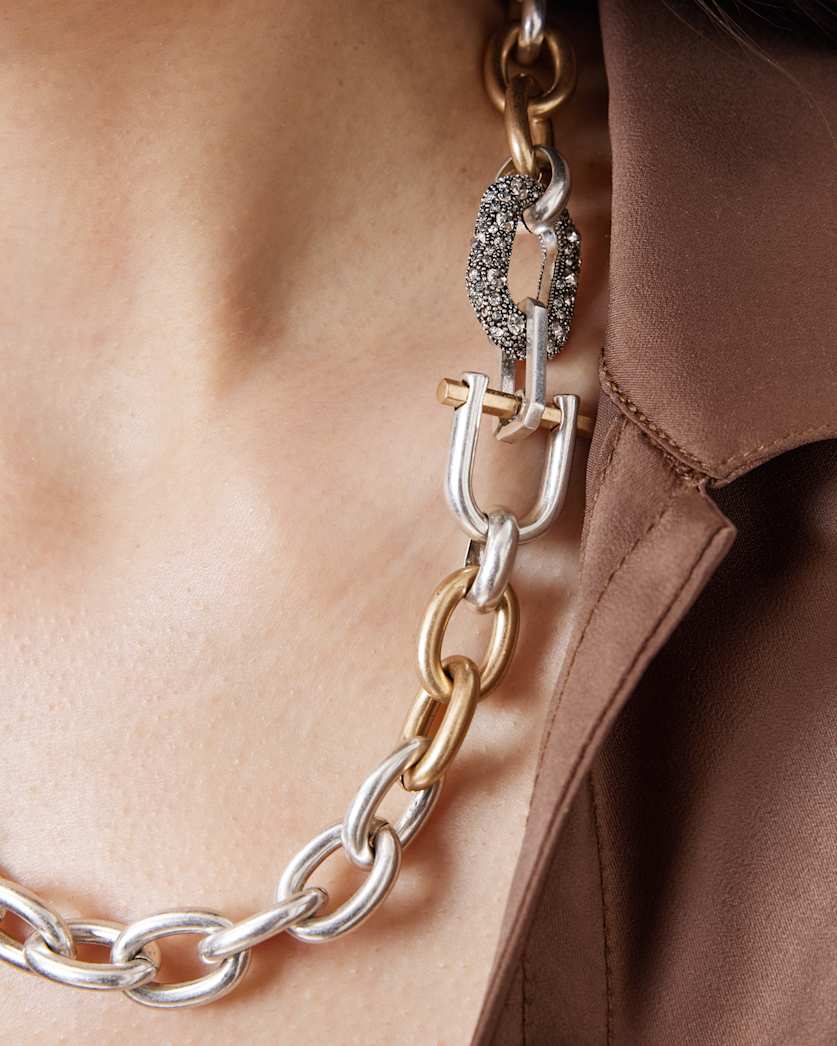 Cadence Two Tone Chain Necklace WARM SILVER MIX | ALLSAINTS
